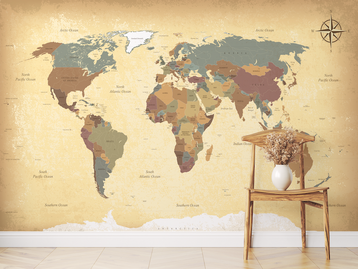 Vintage World Map Wallpaper – Wallpaper Store